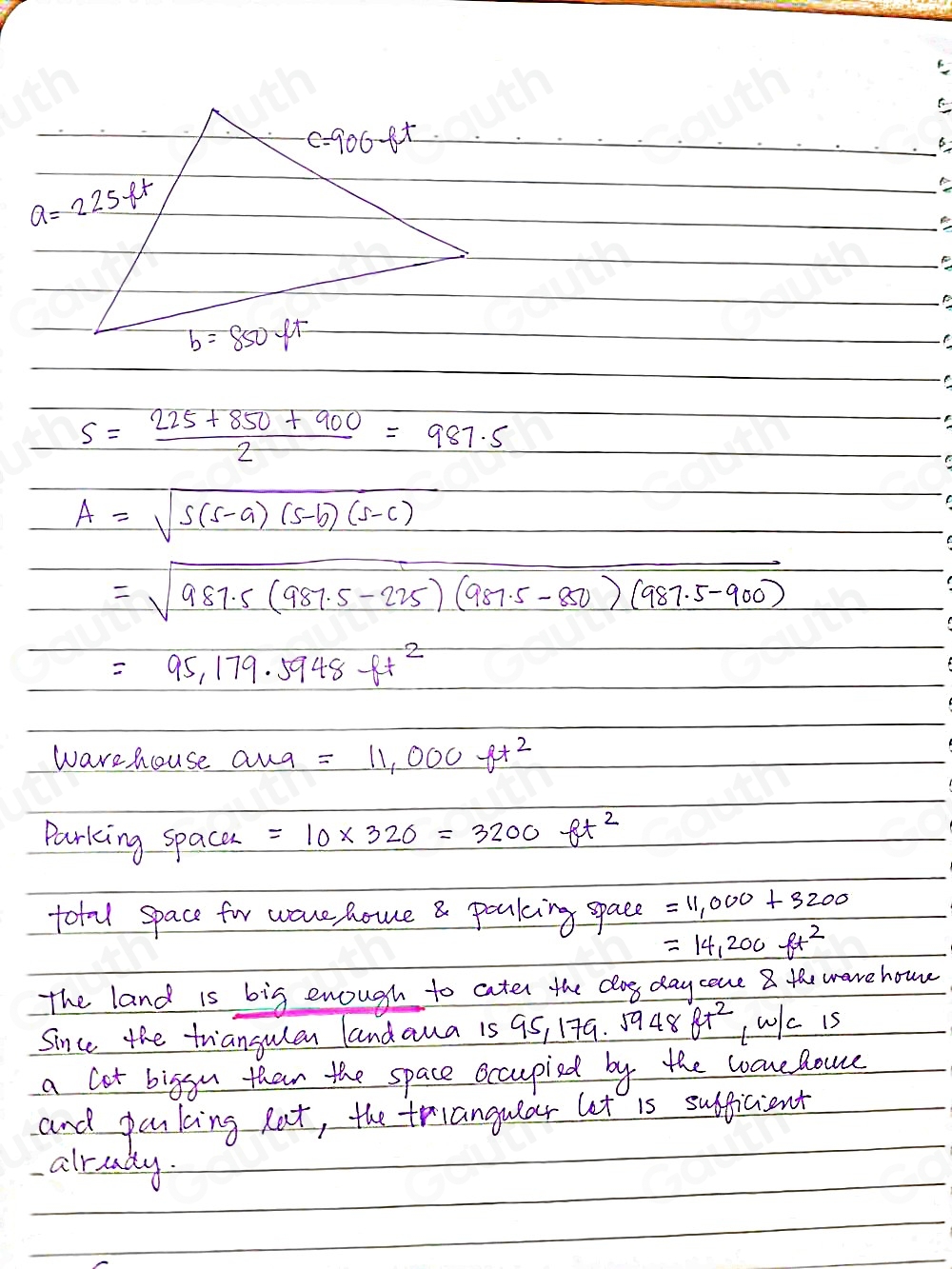 Solved: Let a, b, and c be sides of ABC. Let s equal the "semi ...