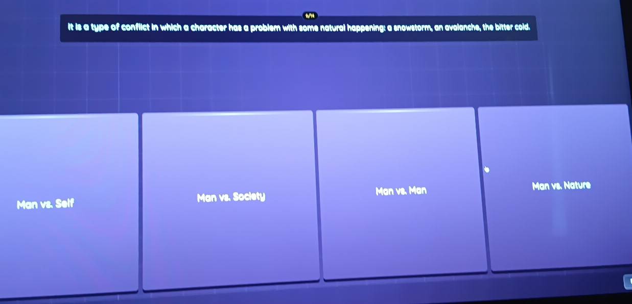 Resuelto:It is a type of conflict in which a character has a problem ...