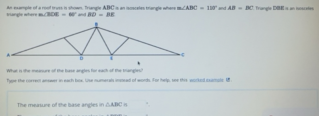Solved: An example of a roof truss is shown. Triangle ABC is an ...