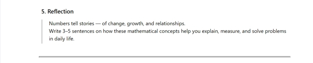 Solved: Reflection Numbers tell stories — of change, growth, and ...