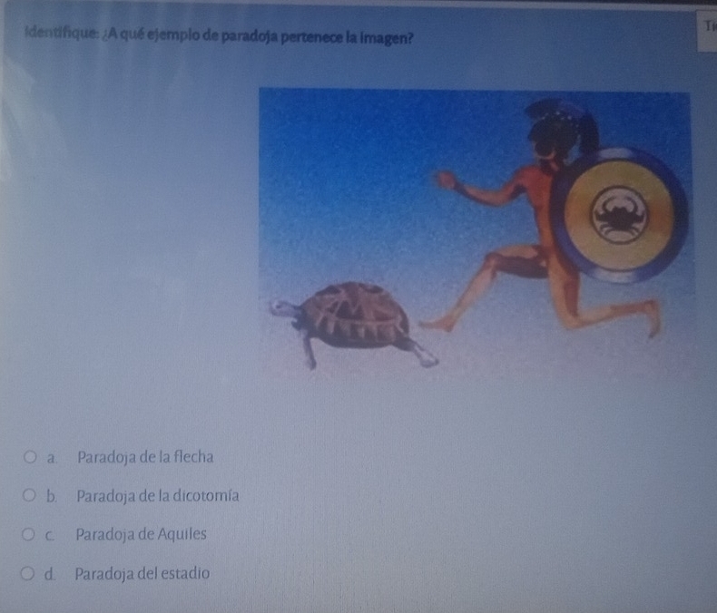 Resuelto:identifique: ¿A qué ejemplo de paradoja pertenece la imagen? a ...