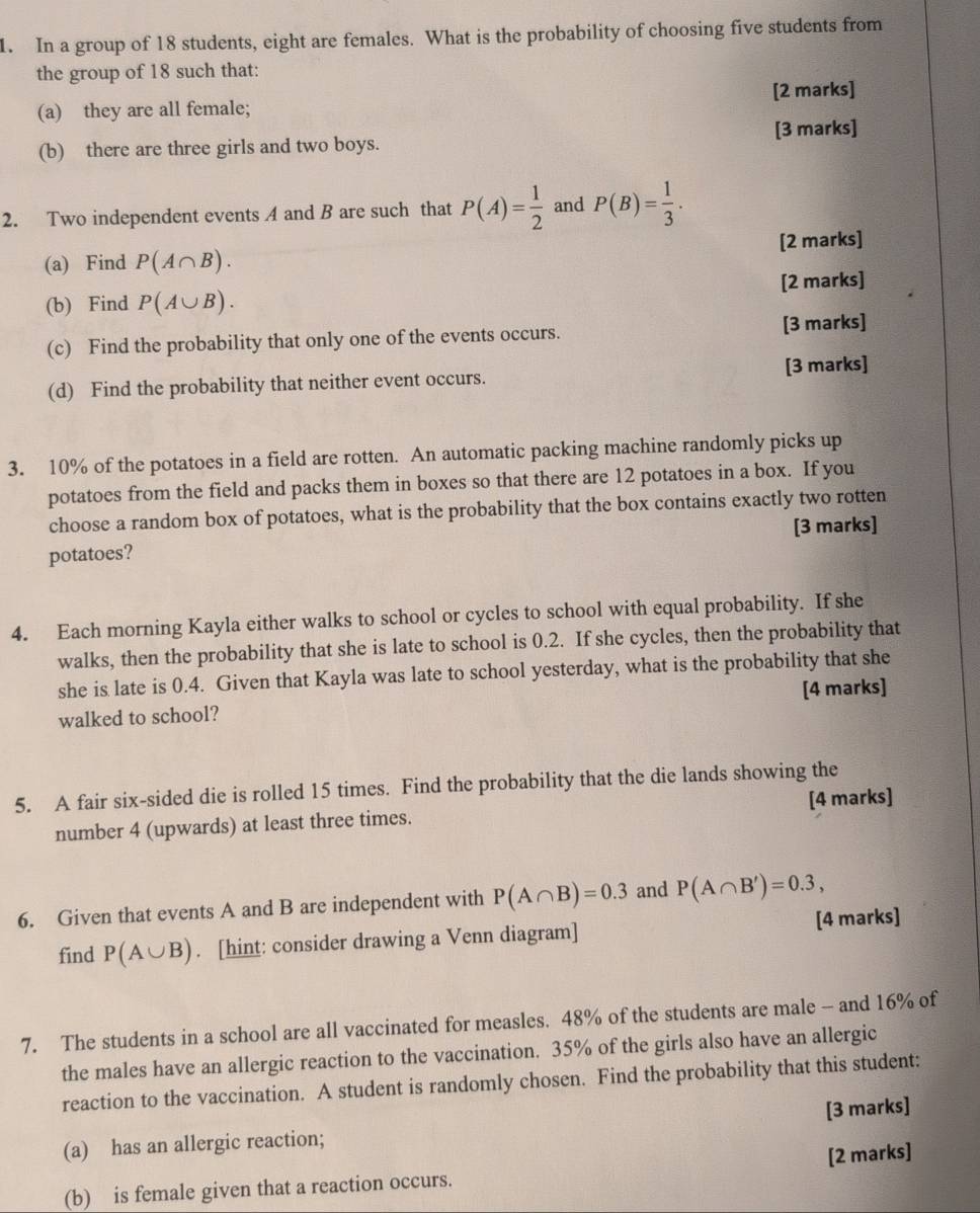 Solved: In a group of 18 students, eight are females. What is the ...