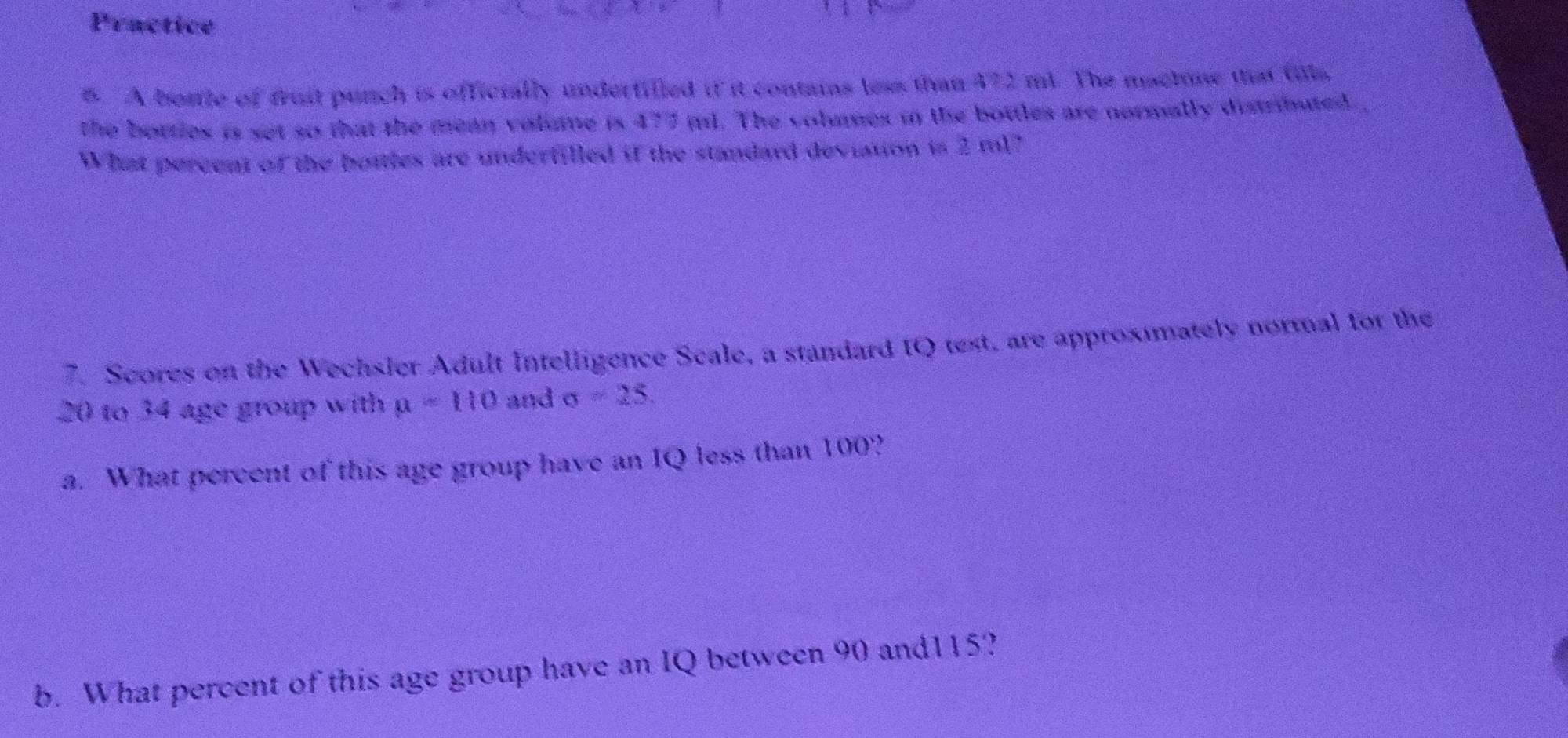 Solved: Practice B. A botle of fruit punch is officially underfiiled if ...