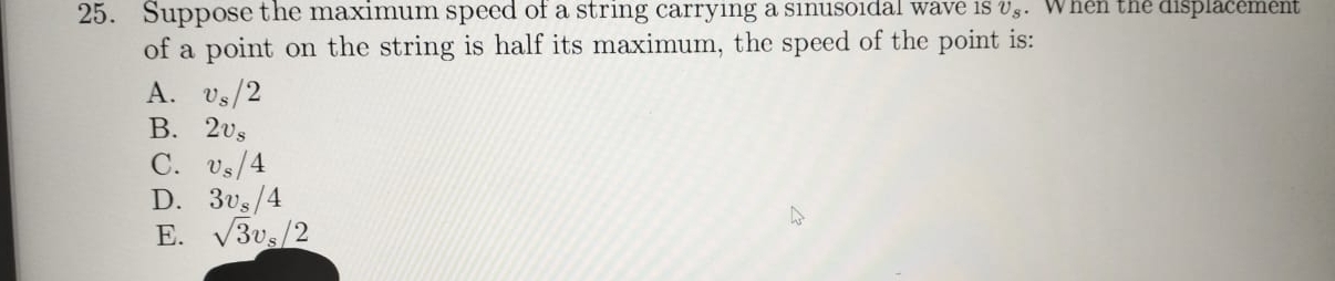 Solved: Suppose the maximum speed of a string carrying a sinusoidal ...