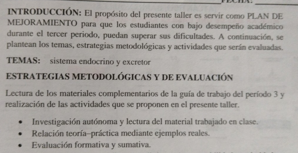Resuelto:INTRODUCCIÓN: El propósito del presente taller es servir como PLAN DE MEJORAMIENTO para q
