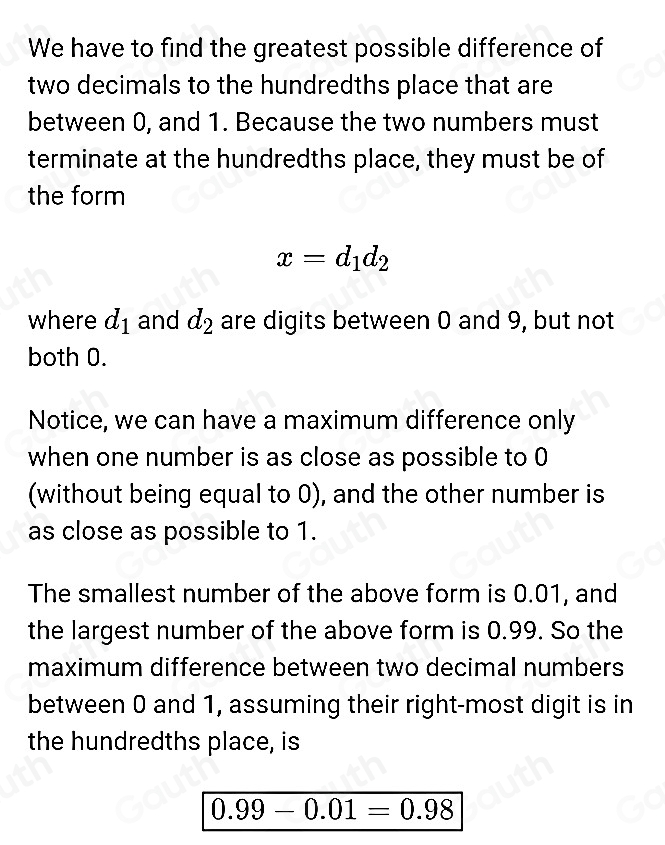Solved: Persevere What is the greatest 1 possible difference of two ...