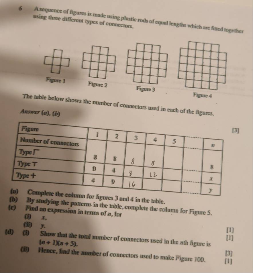 Telah dijawab:A sequence of figures is made using plastic rods of equal ...