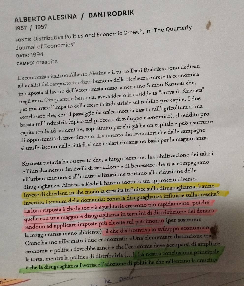 Risolto:ALBERTO ALESINA / DANI RODRIK 1957 / 1957 Fonte: Distributive ...