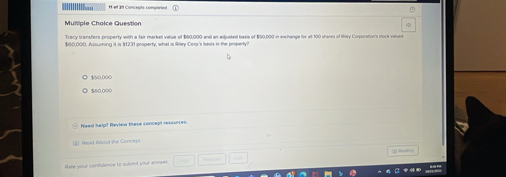 Solved: ... 11 of 21 Concepts completed Multiple Cholce Question Tracy transfers property with a ...