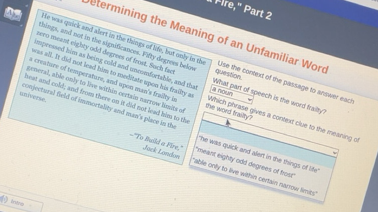 Solved: Fire," Part 2 Determining the Meaning of an Unfamiliar Word ...
