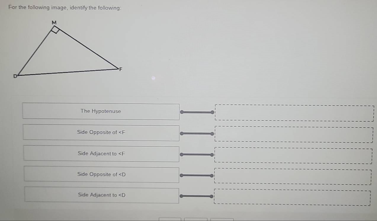 Solved: For the following image, identify the following: The Hypotenuse ...