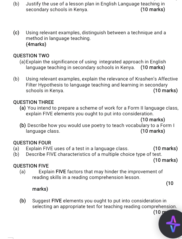 Gelöst:Justify the use of a lesson plan in English Language teaching in ...