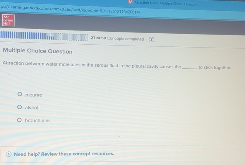 Solved: Question Mode: Multiple Choice Question tps://learning ...