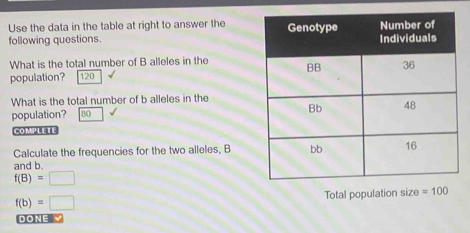 Solved: Use the data in the table at right to answer the following ...