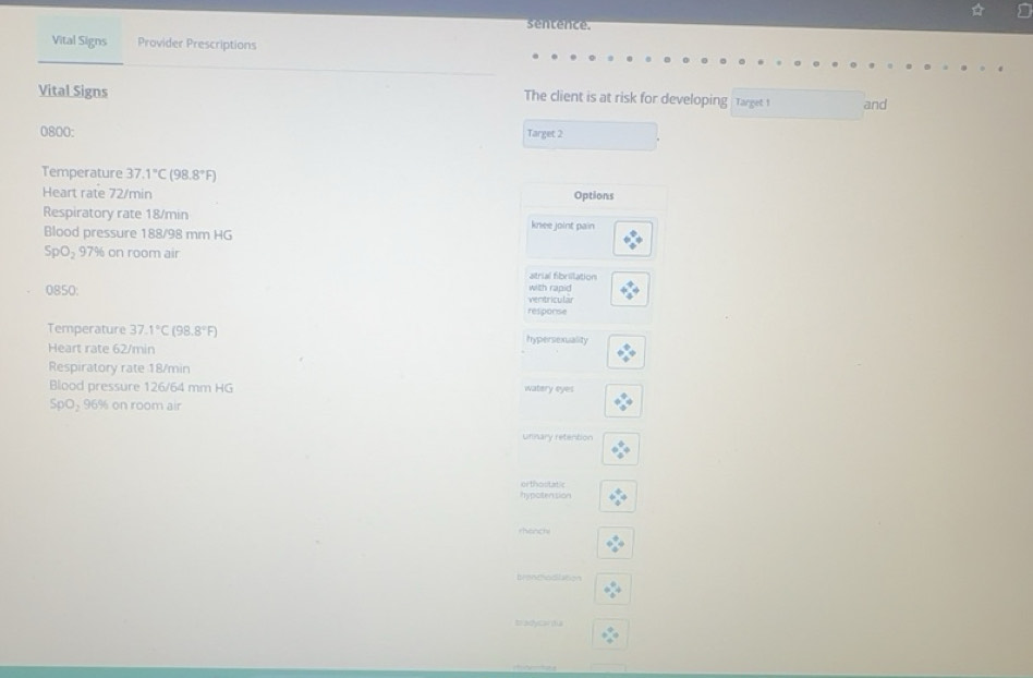 Solved: sentence. Vital Signs Provider Prescriptions Vital Signs The ...