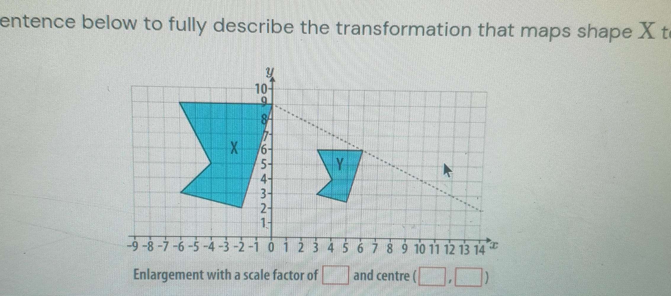 Solved: entence below to fully describe the transformation that maps ...