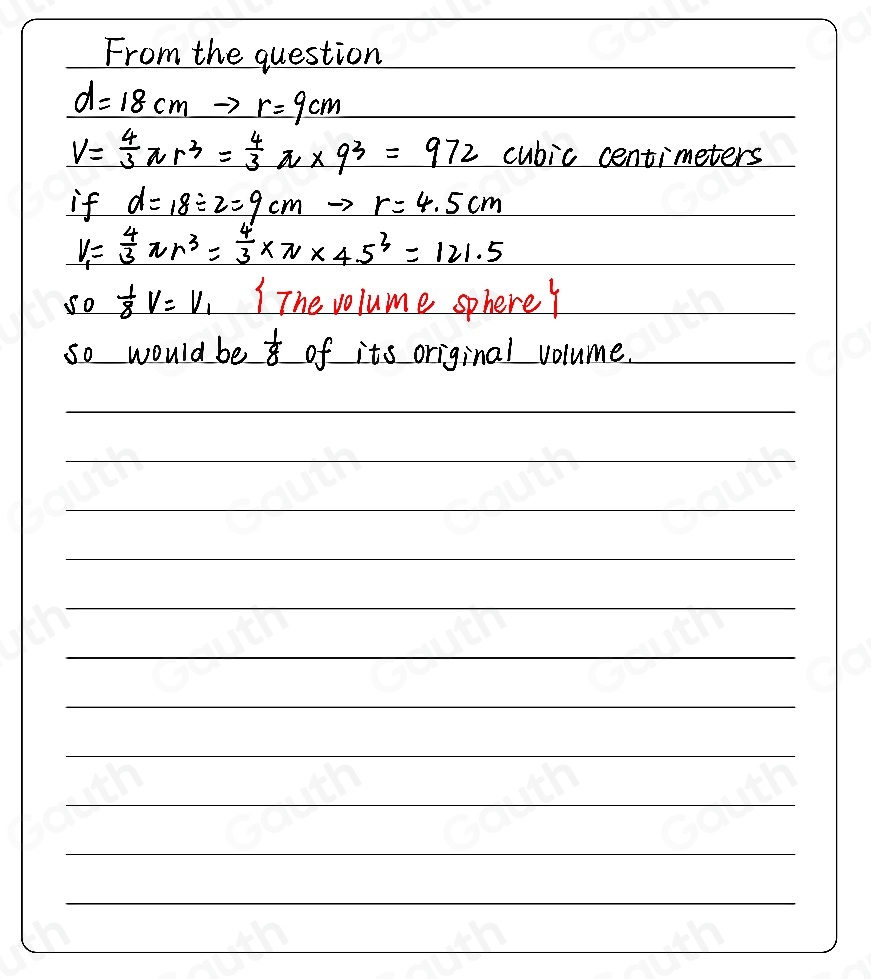 Solved: Select the correct answer from each drop-down menu. The volume ...