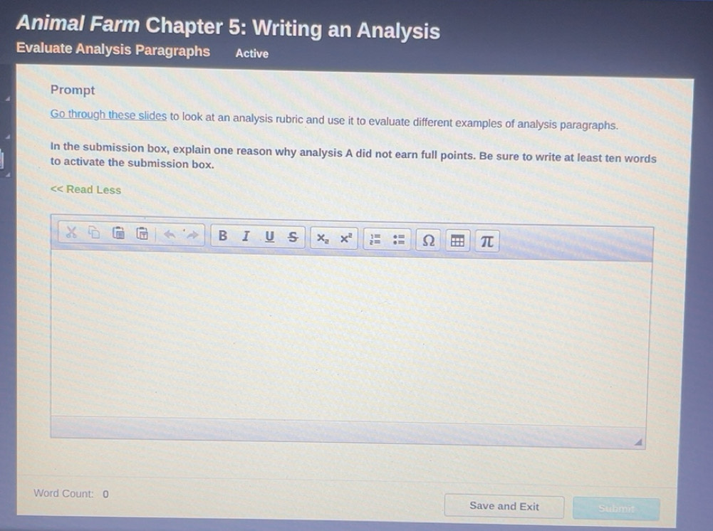 Risolto:Animal Farm Chapter 5: Writing an Analysis Evaluate Analysis ...