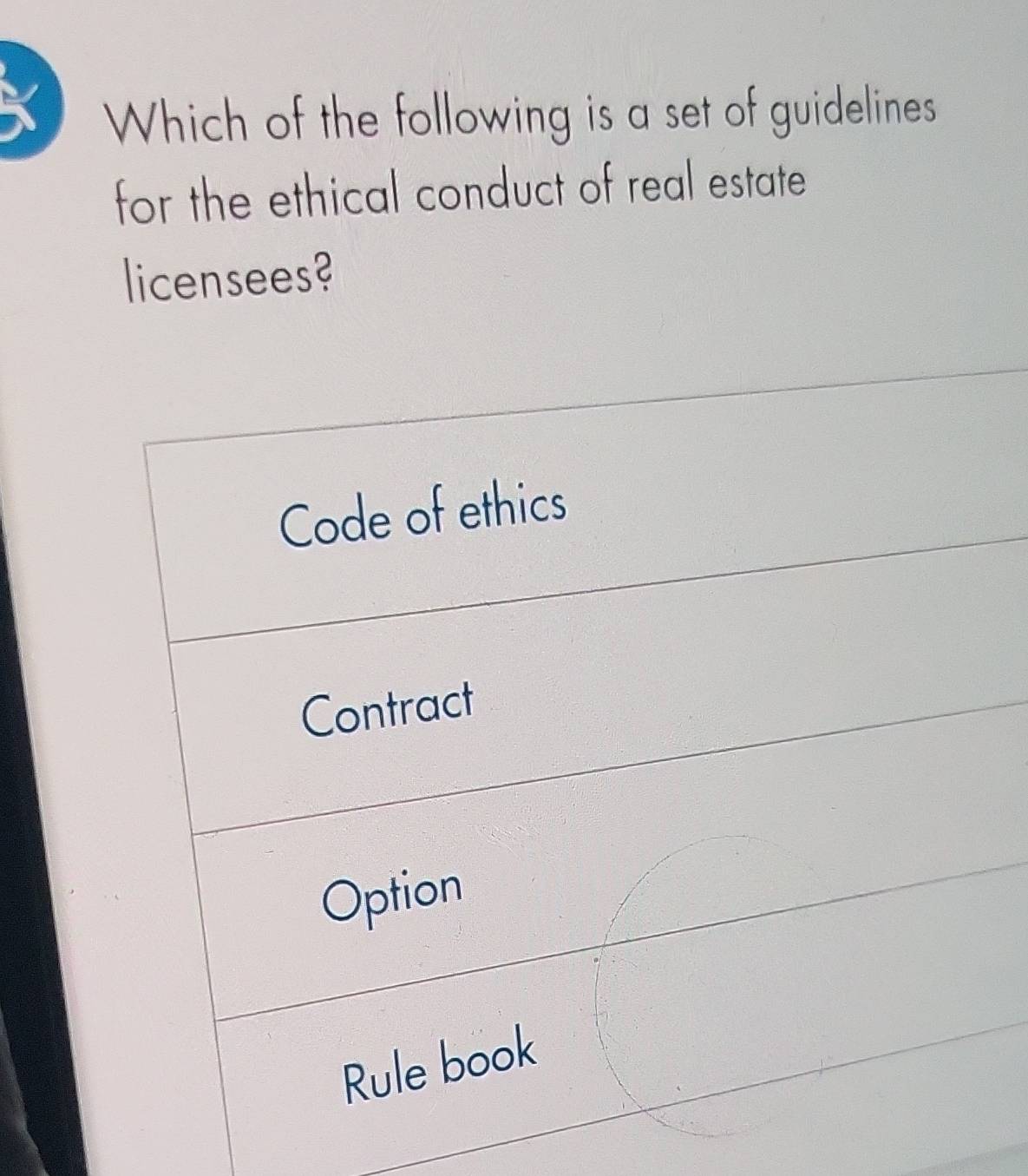 Solved: Which of the following is a set of guidelines for the ethical ...