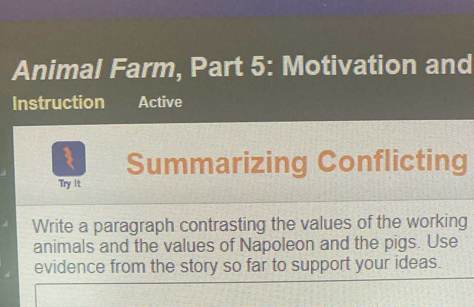 Solved: Animal Farm, Part 5: Motivation and Instruction Active ...