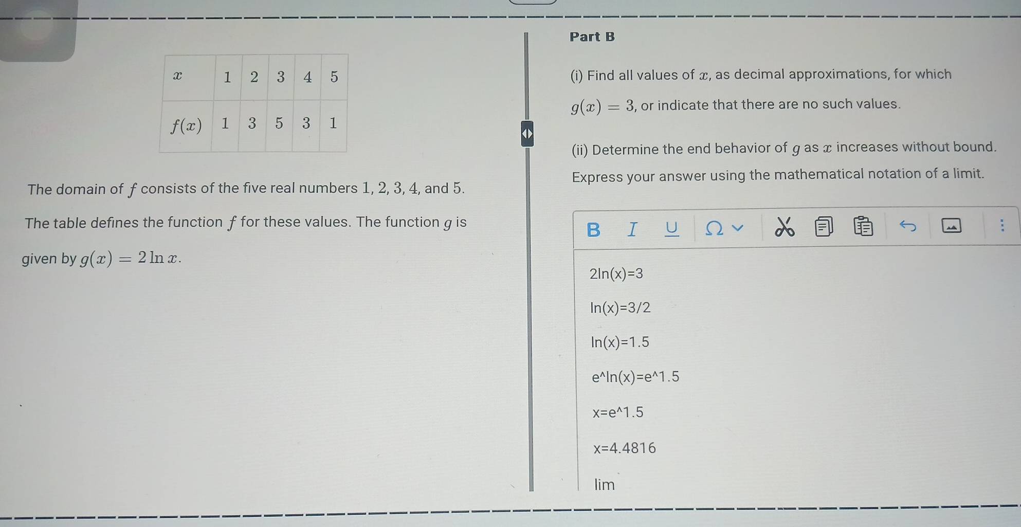 Solved: Find all values of x, as decimal approximations, for which g(x ...