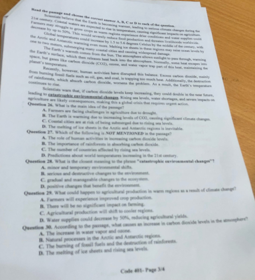 Giải quyết:Read the passage and choose the correct answer A, B, C or D ...