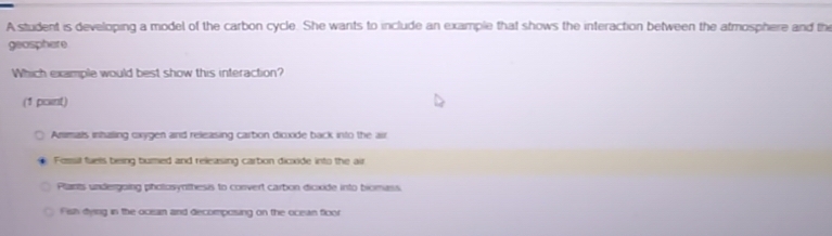 Solved: A student is developing a model of the carbon cycle. She wants ...