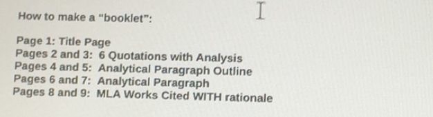 Solved: How to make a “booklet”: Page 1: Title Page Pages 2 and 3: 6 ...