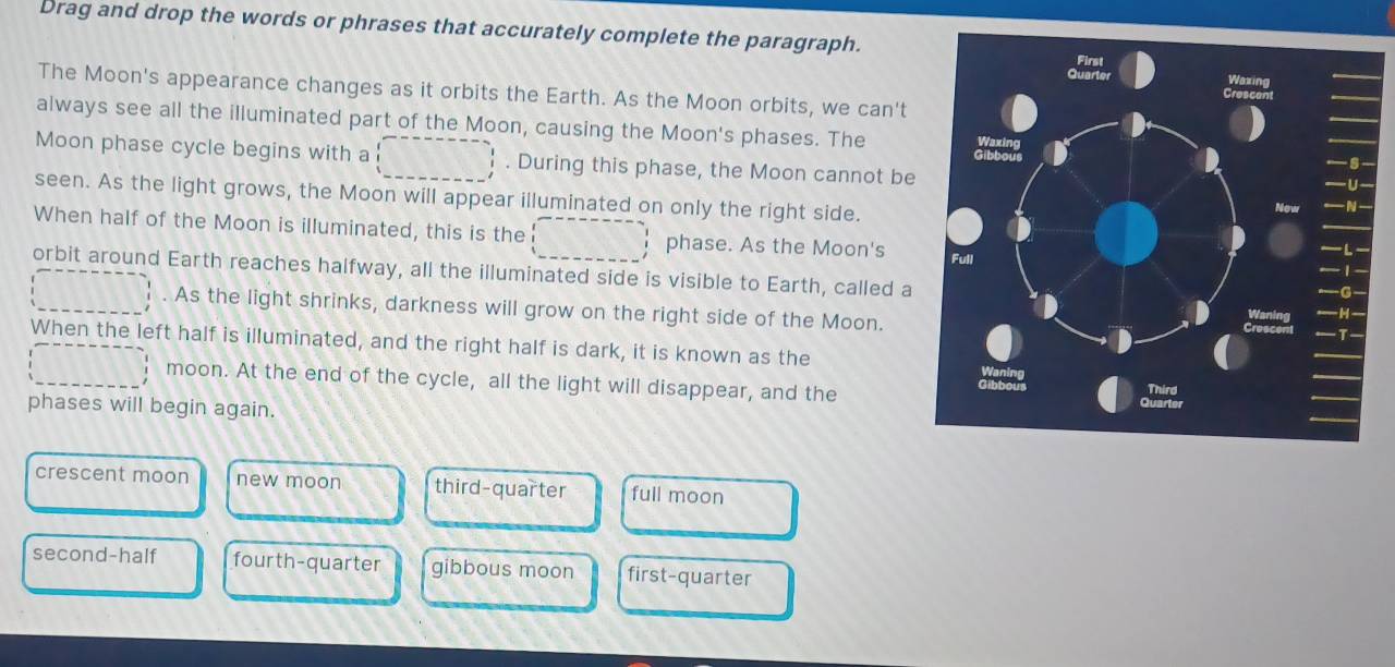 Solved: Drag and drop the words or phrases that accurately complete the ...