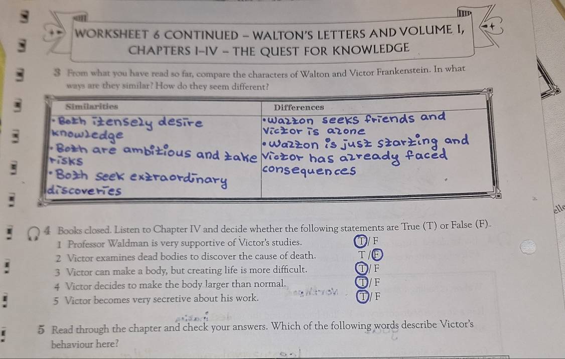 Gelöst:WORKSHEET 6 CONTINUED - WALTON'S LETTERS AND VOLUME I, CHAPTERS ...