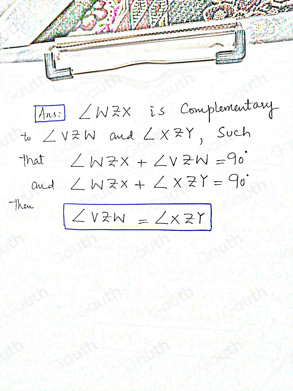 Solved: Higher Order Thinking Explain how the Congruent Complements ...