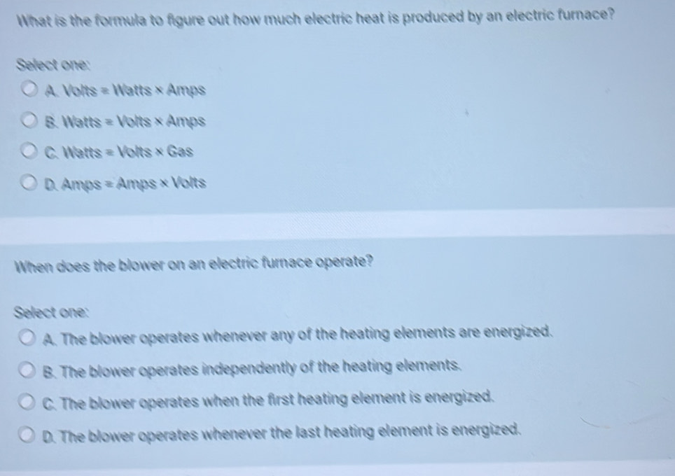 Solved: What is the formula to figure out how much electric heat is ...