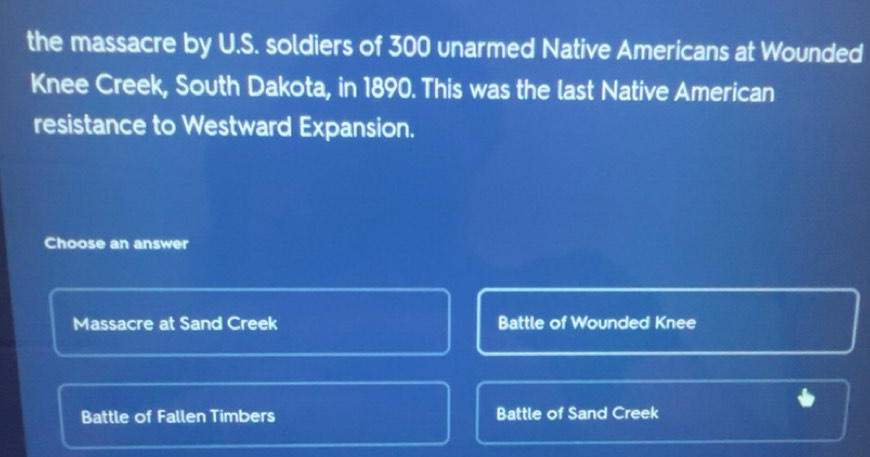 Solved: the massacre by U.S. soldiers of 300 unarmed Native Americans ...