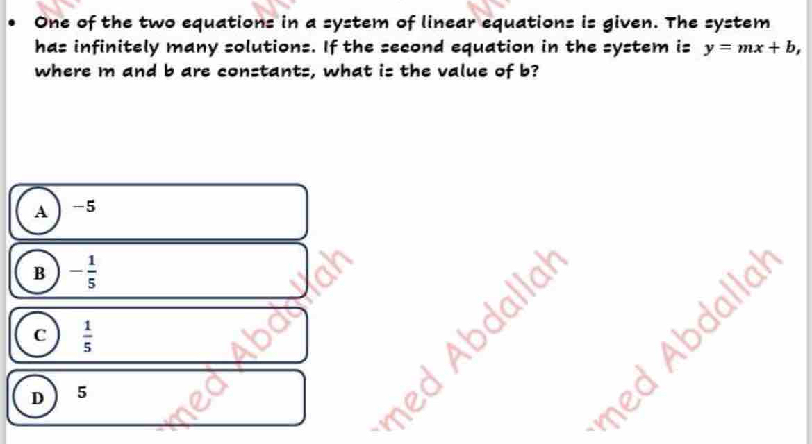 Solved: One of the two equations in a system of linear equations is ...