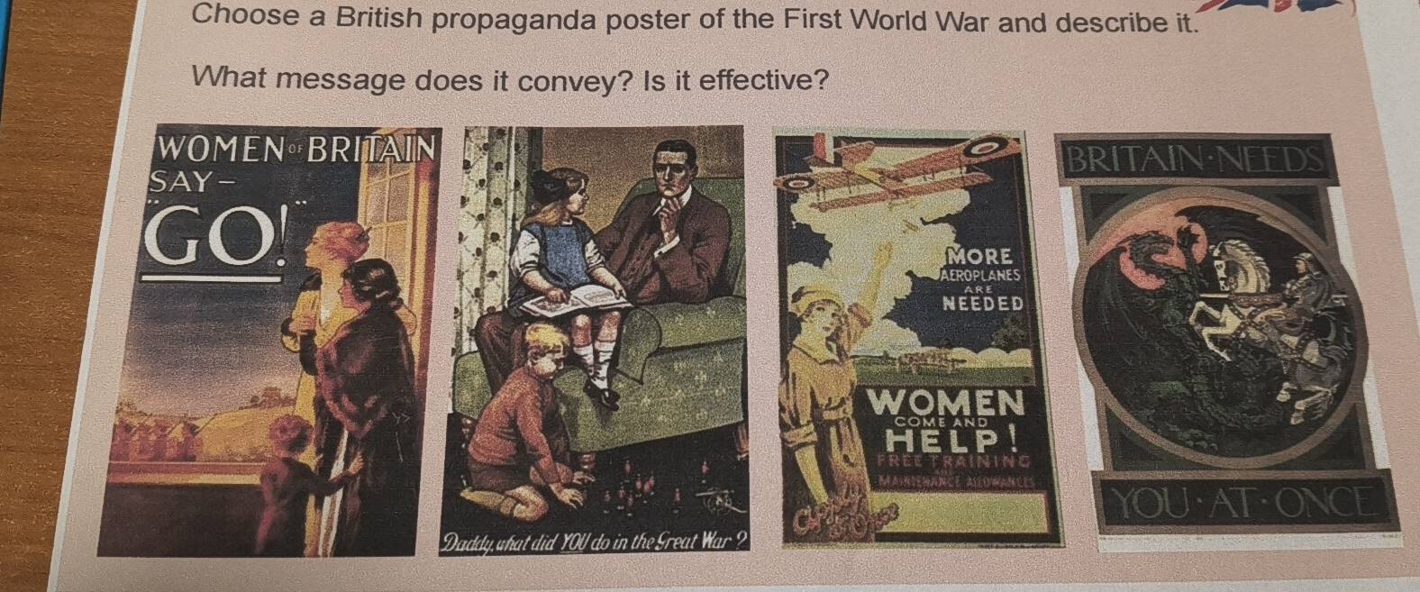 Risolto:Choose a British propaganda poster of the First World War and ...