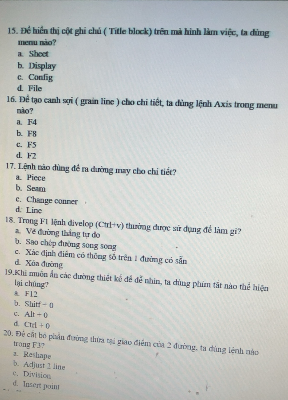 Giải quyết:Để hiển thị cột ghi chủ ( Title block) trên mà hình làm việc ...