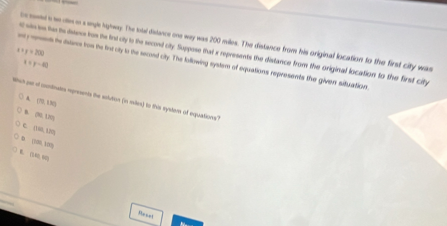 Solved: De mueted is te cillies on a single hig?nway. The total ...