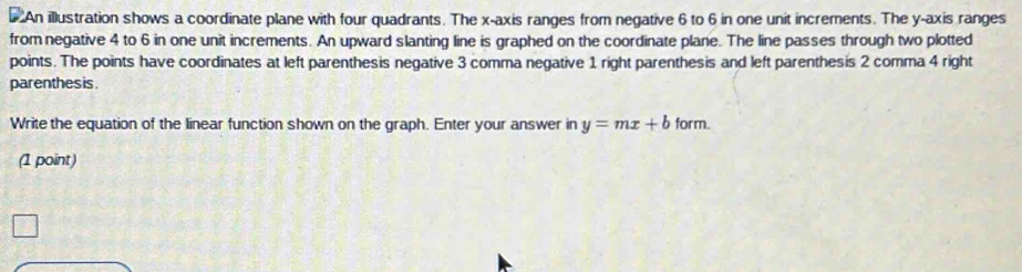 Solved: An illustration shows a coordinate plane with four quadrants ...