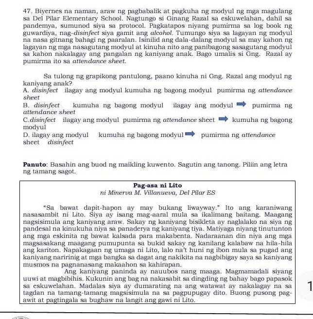 Solved: Biyernes na naman, araw ng pagbabalik at pagkuha ng modyul ng ...