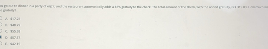 Solved: ou go out to dinner in a party of eight, and the restaurant ...