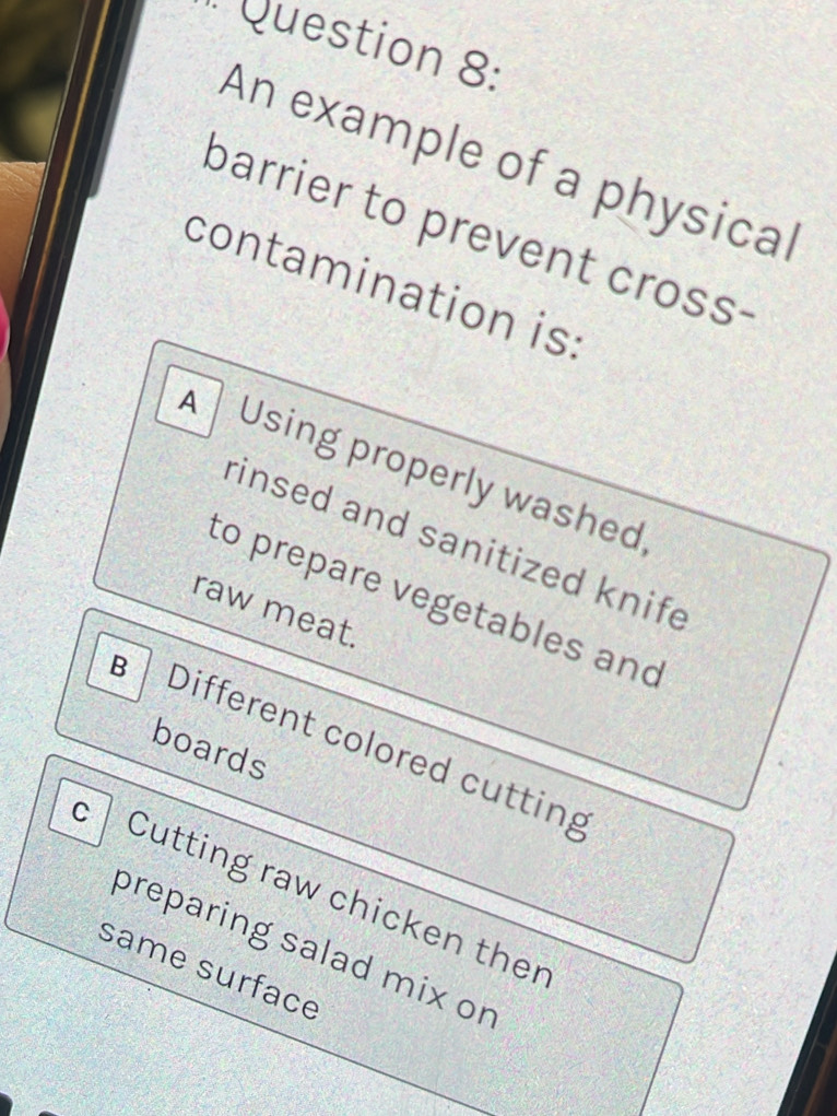 Solved: An example of a physical barrier to prevent cross ...