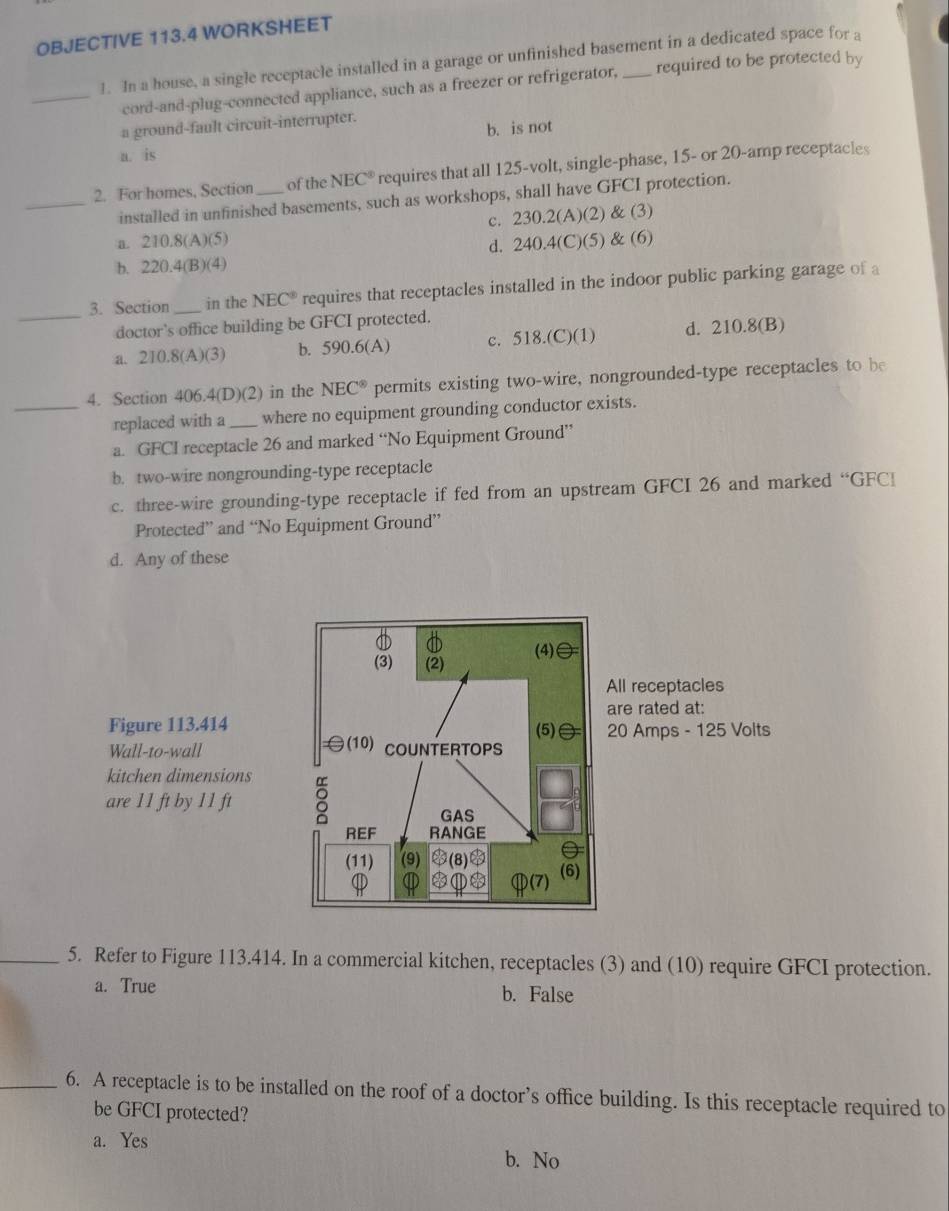Solved: OBJECTIVE 113.4 WORKSHEET 1. In a house, a single receptacle ...