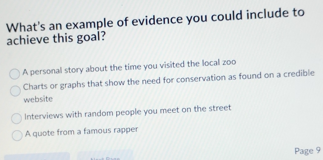 Solved: What's an example of evidence you could include to achieve this ...