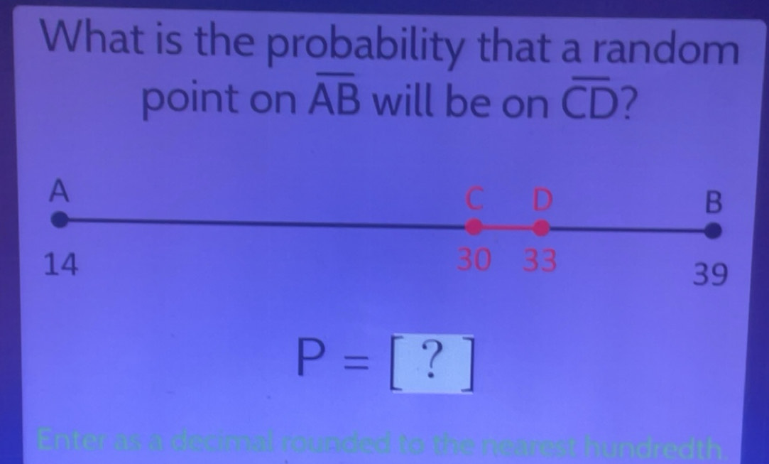 Solved: point on overline AB will be on overline CD P=[?] [Math]