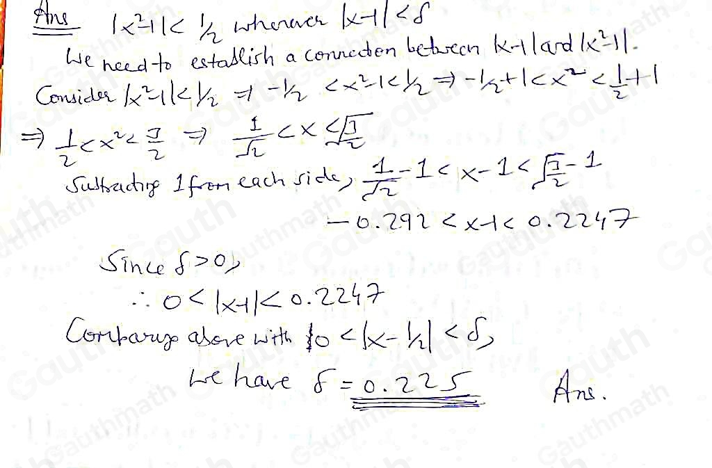 Solved: Use the given graph of f(x)=x^2 to find a number δsuch that if ...
