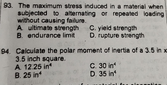 Solved: The maximum stress induced in a material when subjected to ...