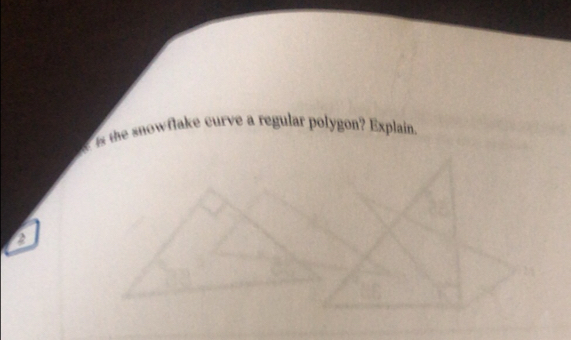 Solved: is he snow flake curve a regular polygon? Explain a [Math]