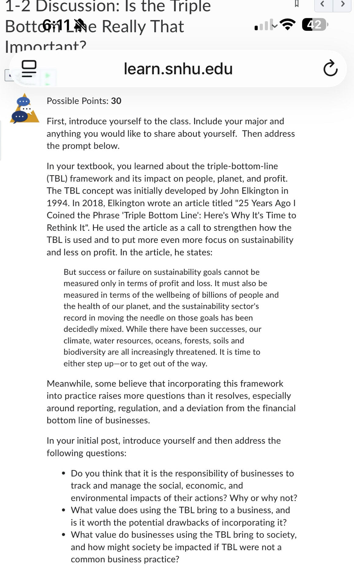 Solved: 1-2 Discussion: Is the Triple Botto n Line Really That I 2 ...