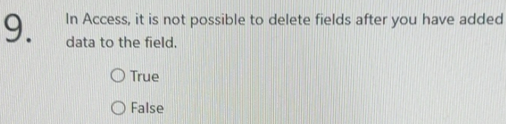 Solved: In Access, it is not possible to delete fields after you have ...
