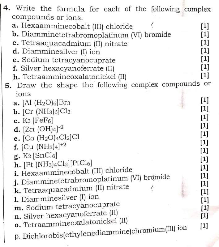 Résolu :Write the formula for each of the following complex compounds ...